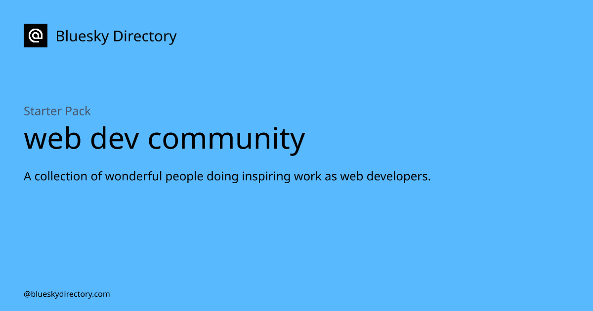 web dev community - Bluesky Directory web dev community - Bluesky Directory