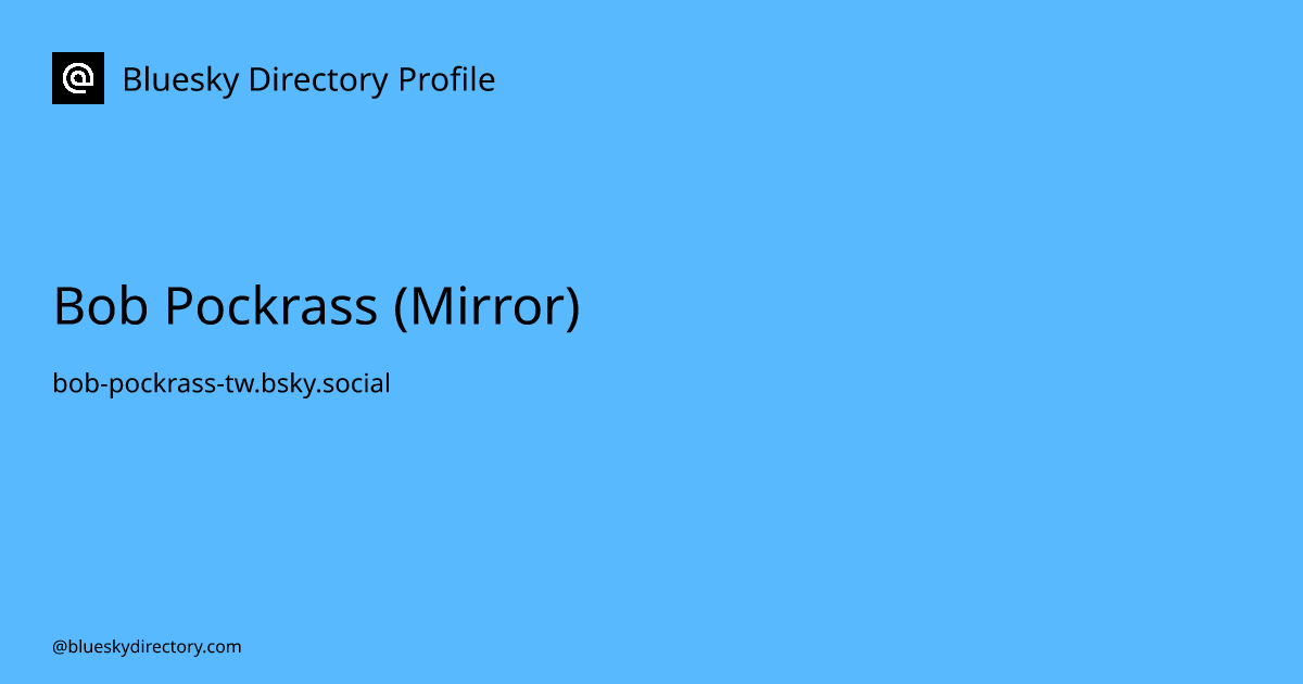 Bob Pockrass (Mirror) on bsky - Profiles - Bluesky Directory